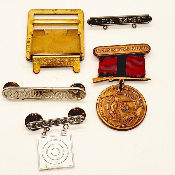 Vintage | Accessories | Vintage Usmc Sterling Silver Rifle Expert Badge ...